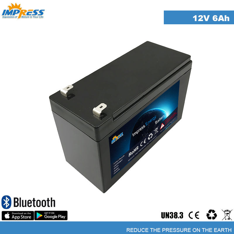 Impress Rechargeable LiFePO4 Lithium 12V 6Ah Battery | RLB Series ...